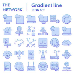 Computer line icon set device symbols collection Vector Image