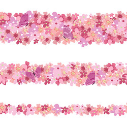 Collection horizontal seamless borders with spring