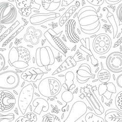 Hand drawn vegetable set in doodle style Vector Image