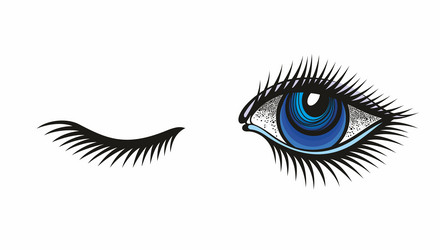 Closed and open eyes Royalty Free Vector Image