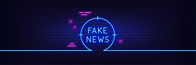 Fake news line icon web propaganda sign neon Vector Image
