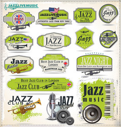 Jazz music stamps and labels Royalty Free Vector Image