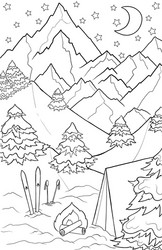 Christmas Scene Line Drawing Vector Images (over 280)