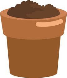 Sticker design with soil in a pot isolated Vector Image
