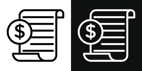 Billing icon set bill receipt and invoice payment Vector Image