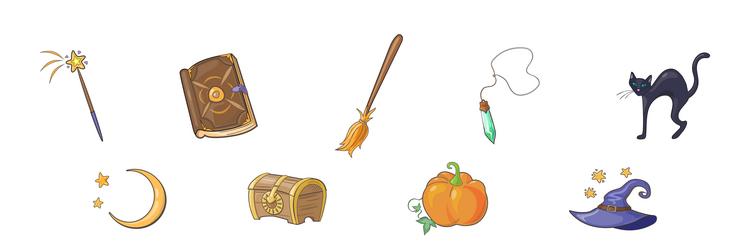 Magic witch hand drawn object and element Vector Image