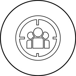 People in target or audience icon black Royalty Free Vector