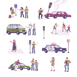 Traffic violation icons set Royalty Free Vector Image