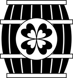 Wooden barrel with clover concept Royalty Free Vector Image