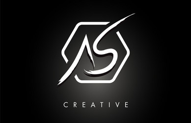 As brush letter logo design creative brushed Vector Image