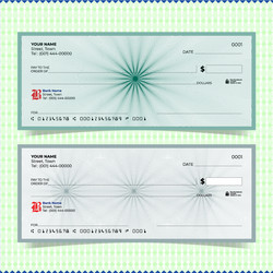Bank cheque design with guilloche background Vector Image