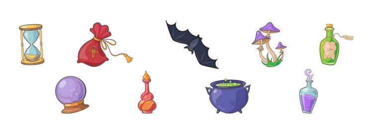 Magic object and element with cauldron ball Vector Image