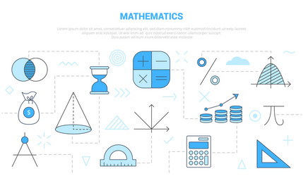 Mathematics with icon concept round Royalty Free Vector