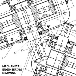 Mechanical engineering drawing Royalty Free Vector Image