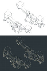 Spiral spring toy isometric blueprints Royalty Free Vector