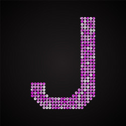Bubble letter j glitter character of colored dots Vector Image