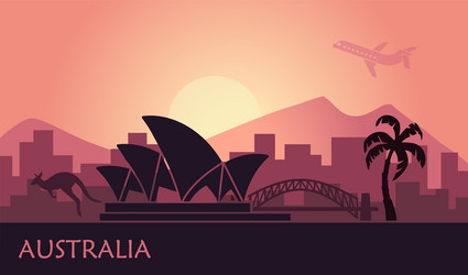 Abstract landscape australia at sunset Royalty Free Vector