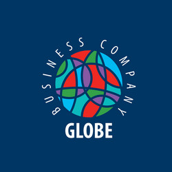 Globe map round earth logo image earth globes Vector Image