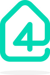 Logo number 4 red Royalty Free Vector Image - VectorStock