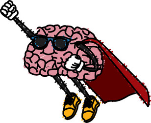 Super hero brain cartoon Royalty Free Vector Image