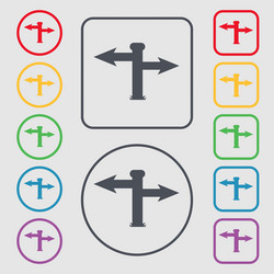 Blank road sign icon symbols on the round Vector Image