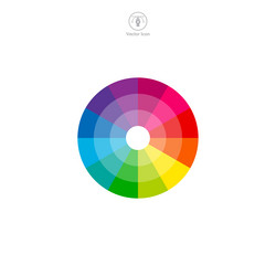 Color wheel icon symbol isolated on white Vector Image
