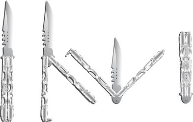 Butterfly Knife Balisong Vector Images (27)