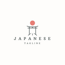 Torii gate logo icon design template japan dojo Vector Image
