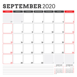 A calendar january 2020 with doodles Royalty Free Vector