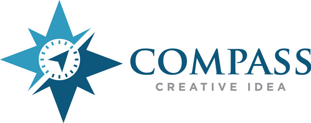 Compass adventure logo design Royalty Free Vector Image