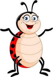 Cartoon ladybug waving Royalty Free Vector Image