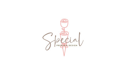 Hibiscus flower colorful simple logo symbol icon Vector Image