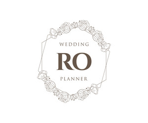 Ro initials letter wedding monogram logos Vector Image