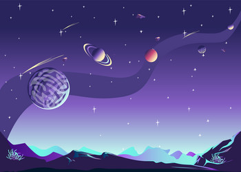 Space landscape 9 Royalty Free Vector Image - VectorStock
