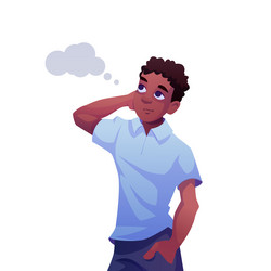 Thinking boy Royalty Free Vector Image - VectorStock