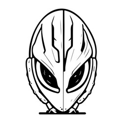 Alien icon hand draw black colour space logo Vector Image