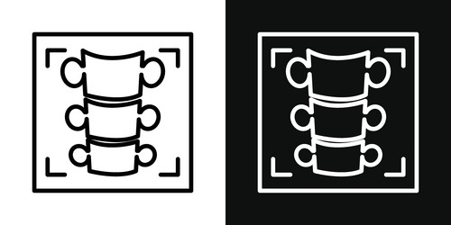 Body spine scan icon set medical backbone x-ray Vector Image