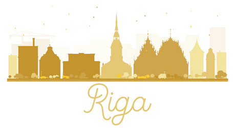City of riga in outline style on white landmarks Vector Image