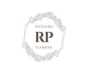 Rp initials letter wedding monogram logos Vector Image