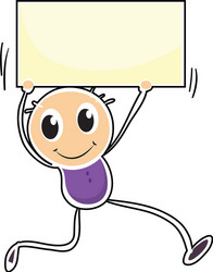 Cartoon man or businessman holding empty sign Vector Image