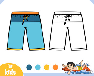 Coloring book board shorts Royalty Free Vector Image