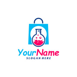 Lab shop logo design template science Royalty Free Vector