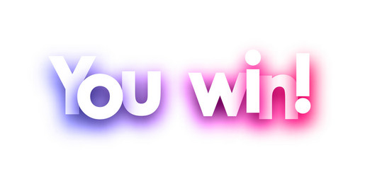 Pink win sign on white background Royalty Free Vector Image