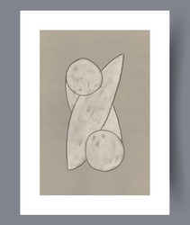 Abstract stripes aesthetic clutter wall art print Vector Image