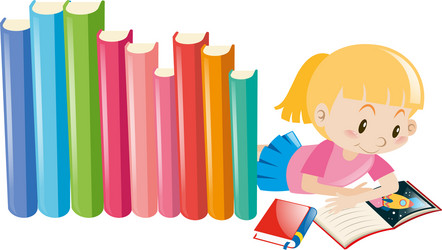Fat girl reading book Royalty Free Vector Image