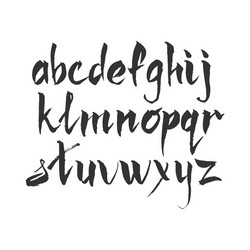 Ink pen brush hand drawn font Royalty Free Vector Image