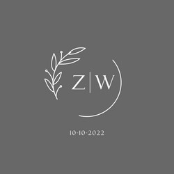 Initials zw wedding monogram logo inspiration Vector Image