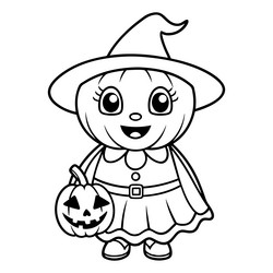 Fun and spooky halloween coloring pages for kids Vector Image
