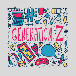 Generation z poster template layout modern age Vector Image