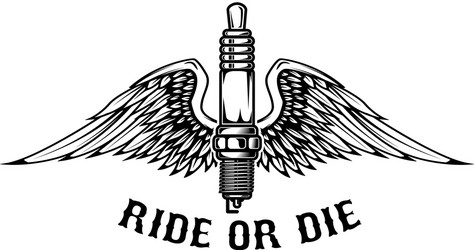 Flying spark plug with wings racing emblem Vector Image